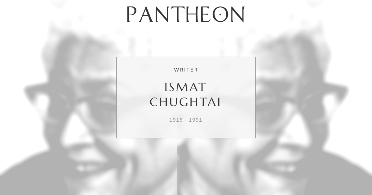 Ismat Chughtai Biography | Pantheon