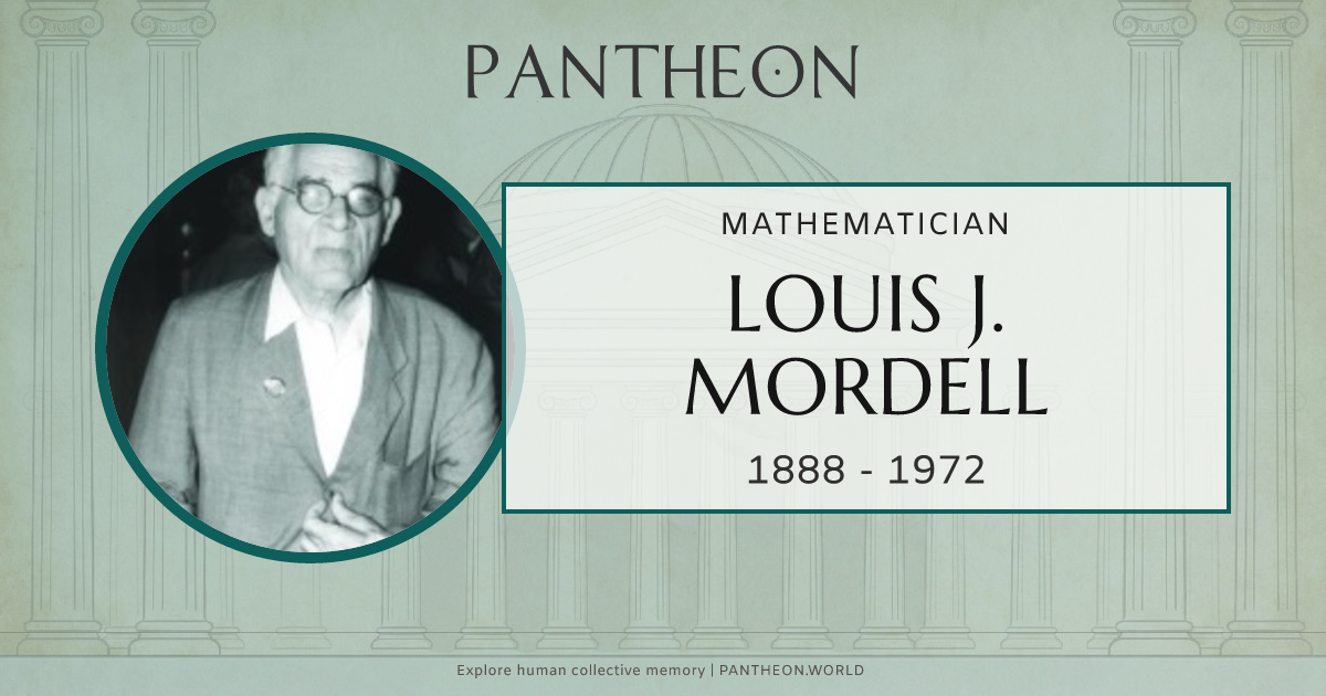 Louis J. Mordell Biography | Pantheon