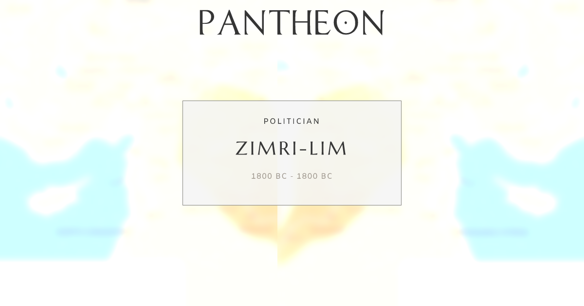 Zimri-Lim Biography | Pantheon